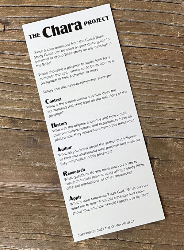 Layout of the Bible - The Chara Project